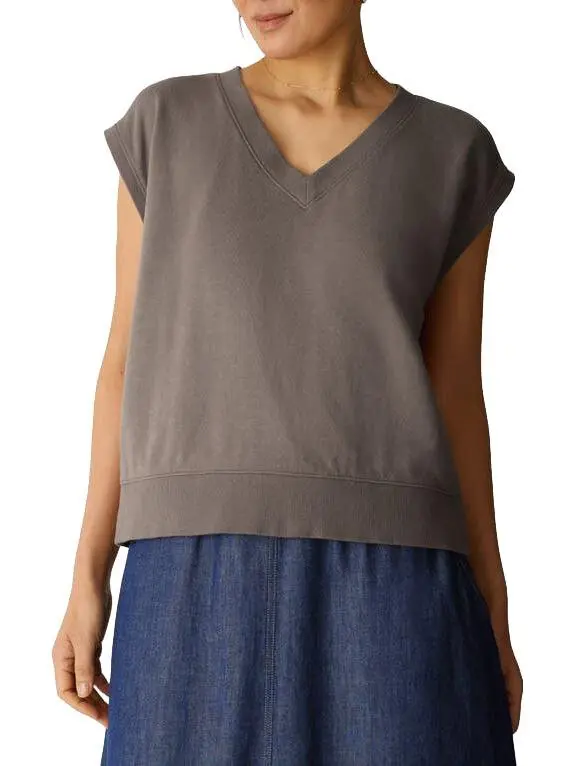 Eileen Fisher Organic Cotton Sleeveless Top - Walnut