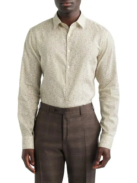 Canali Button-up Linen & Cotton Top - Brown