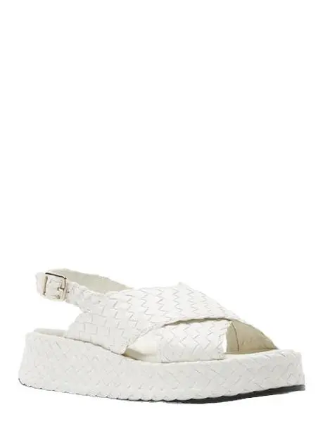 La Canadienne Pacifik Waterproof Platform Wedge Sandals - Milk Leather