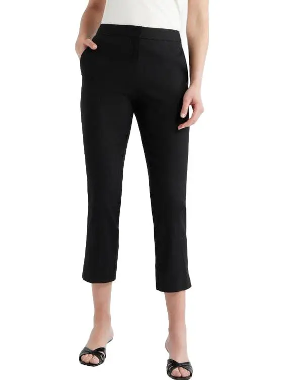 BOSS Tapria Slim Fit Crop Trousers - Black