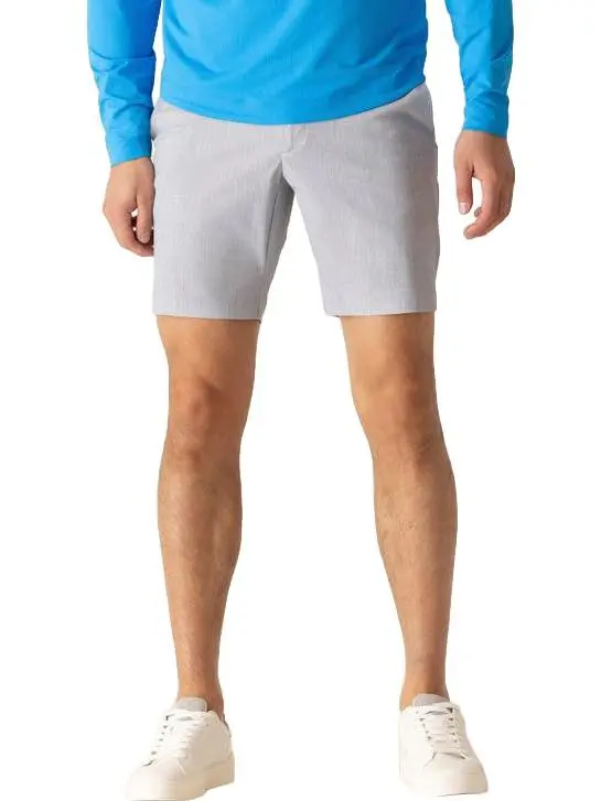 DEKE 8.5-inch Flat Front Knit Bermuda Shorts - Silver
