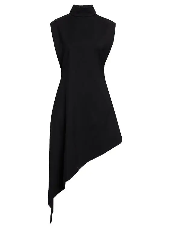 Alaïa Wool Stretch Gabardine Pointed Dress - Noir Alaia