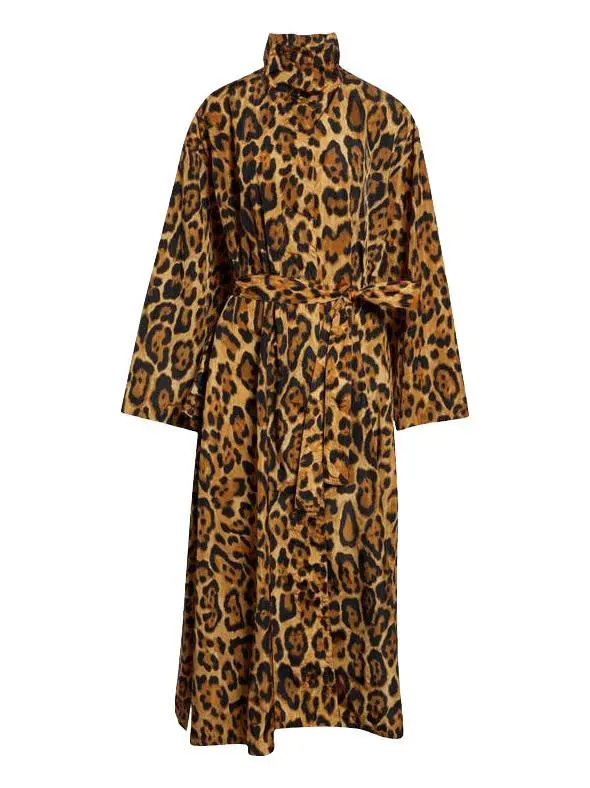 Alaïa Animal Print Nylon Taffeta Trench Coat - Noir/caramel