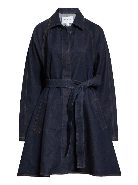Alaïa Paneled Denim Jacket - Bleu Brut