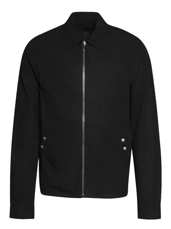 Rick Owens Cotton Zip Front Jacket - Black