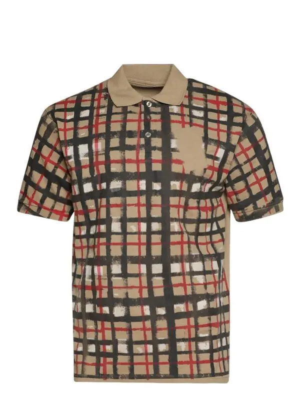 PROTOTYPES Sprayed Check Polo Beige - Multi