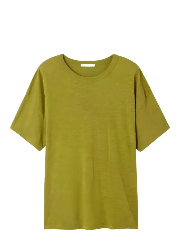 American Vintage Slub-texture Short-sleeve T-shirt - Green