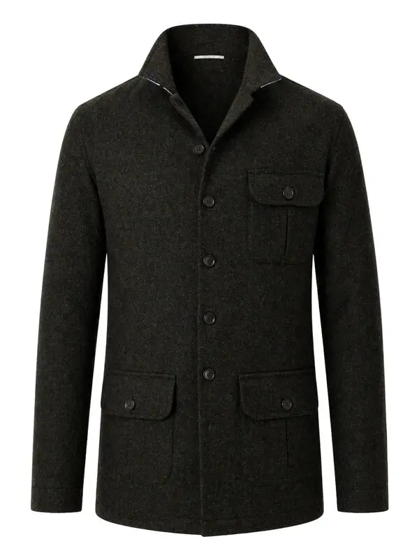 KOY CLOTHING Wool Safari Shirt-jacket - Green