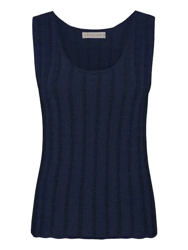 GROBUND Aase Knit Top - Blue