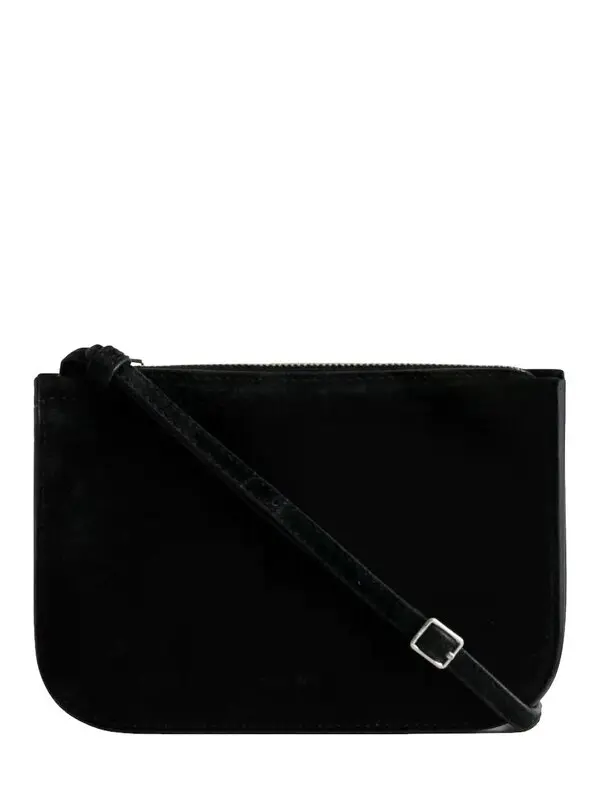 YU MEI Vi Suede Crossbody Bag - Black