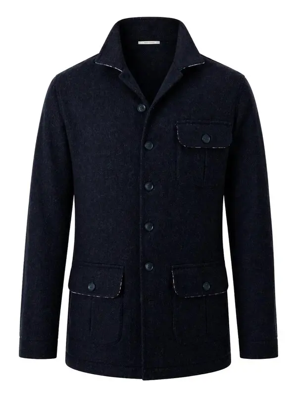 KOY CLOTHING Wool Shirt Jacket - Blue