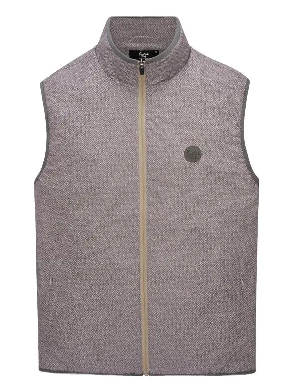 EASTSIDE GOLF Tweed Print Breaker Vest - Opal Grey/charcoal Grey