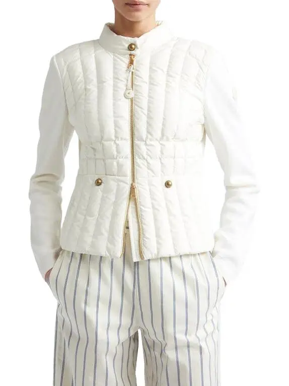 Moncler Mixed Media Down Jacket - White