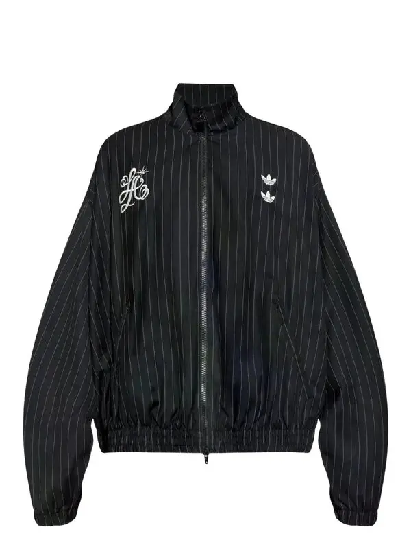 Adidas Chavarria Pinstriped Logo-embroidered Sweater - Black