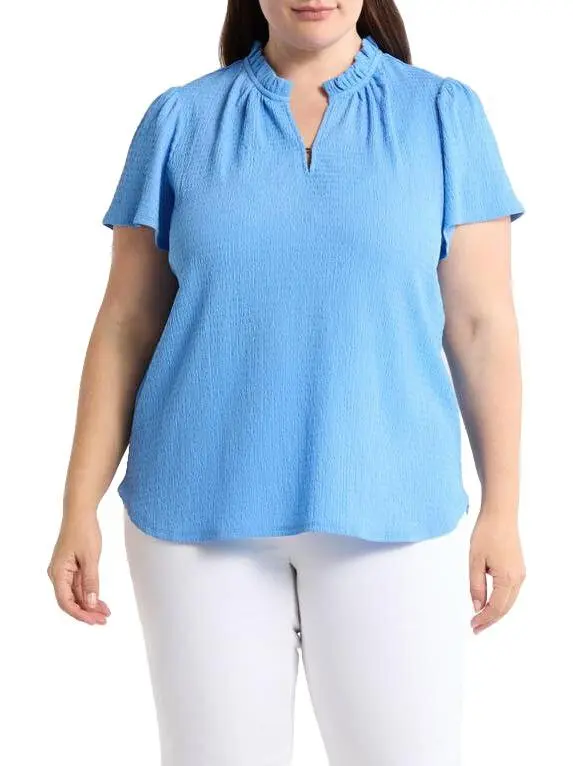 Jones New York Flutter Sleeve Tee - Blue Horizon