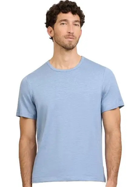 Onia Stretch Linen Crewneck Short Sleeve Tee - Soft Blue