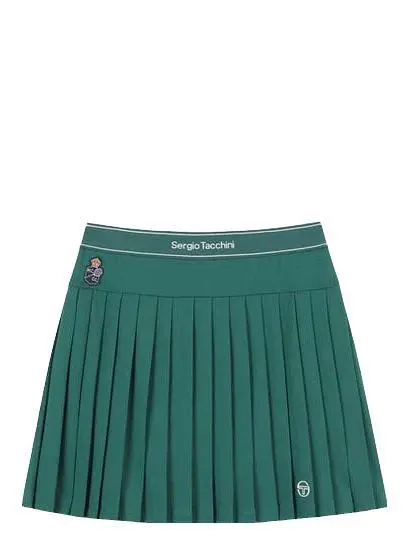 SERGIO TACCHINI Mc Scratch Staff Pleated Skirt - Dark Green