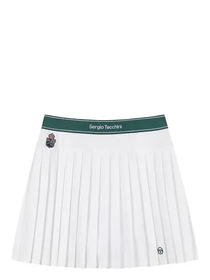 SERGIO TACCHINI Mc Scratch Staff Pleated Skirt - Off White