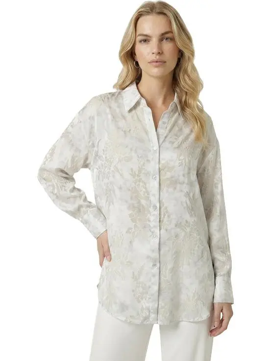 MODENAIRE Floral Jacquard Button-up Shirt - Ivory Floral