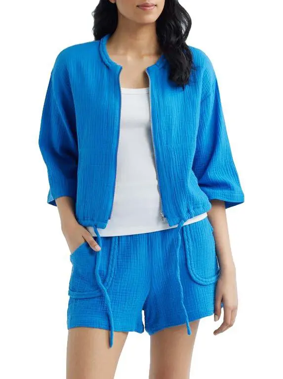 CITY BLUES Zip Front Jacket - Cobalt