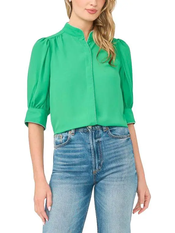 CECE DUPRAZ Pearce Puff Sleeve Top - Vibrant Kelly