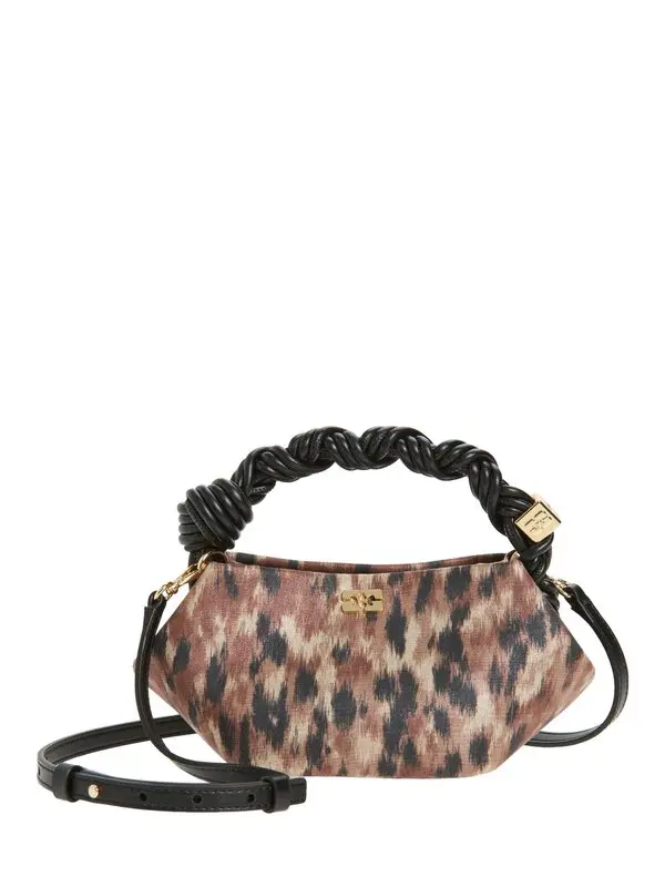 GANNI Mini Bou Taffeta Top Handle Bag - Burro