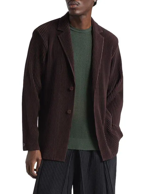 Issey Miyake Tailored Pleats 2 Sport Coat - 18-egg Plant Black