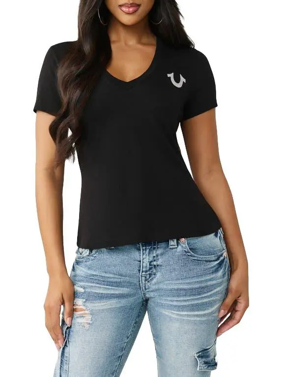 True Religion Crystal Buddha Graphic T-shirt - Jet Black