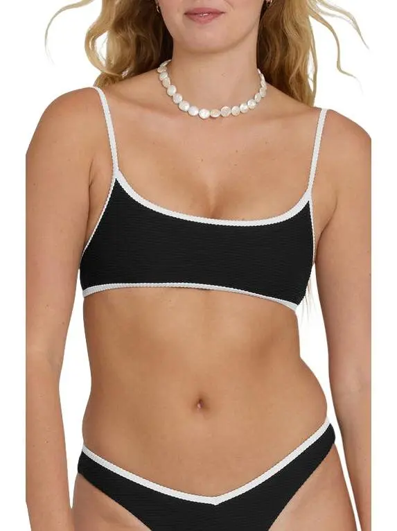 BILLABONG Tanlines Bound Jaclyn Crop Bikini Top - Black Pebble