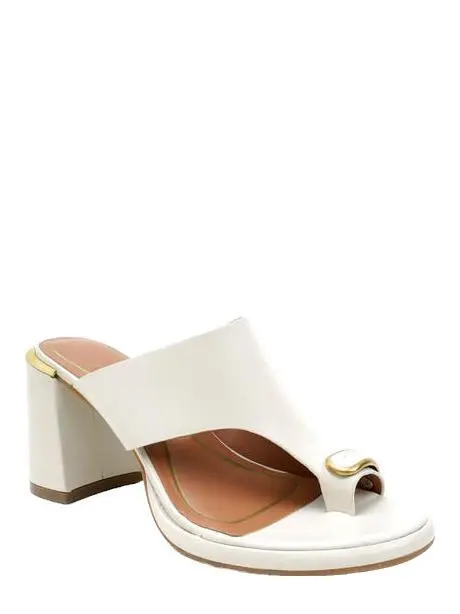 KENNETH COLE Syndika Platform Slide Sandal - Ecru Leather
