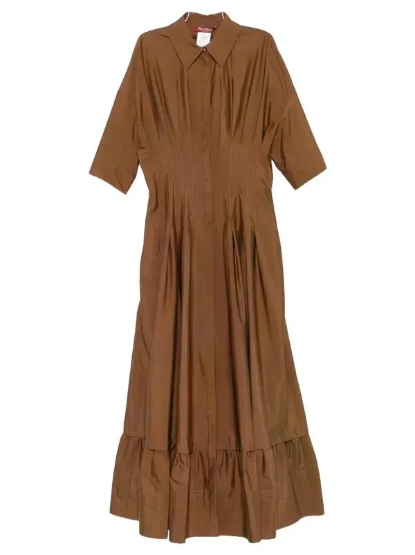 Max Mara Ruffled-hem Maxi Dress - Brown