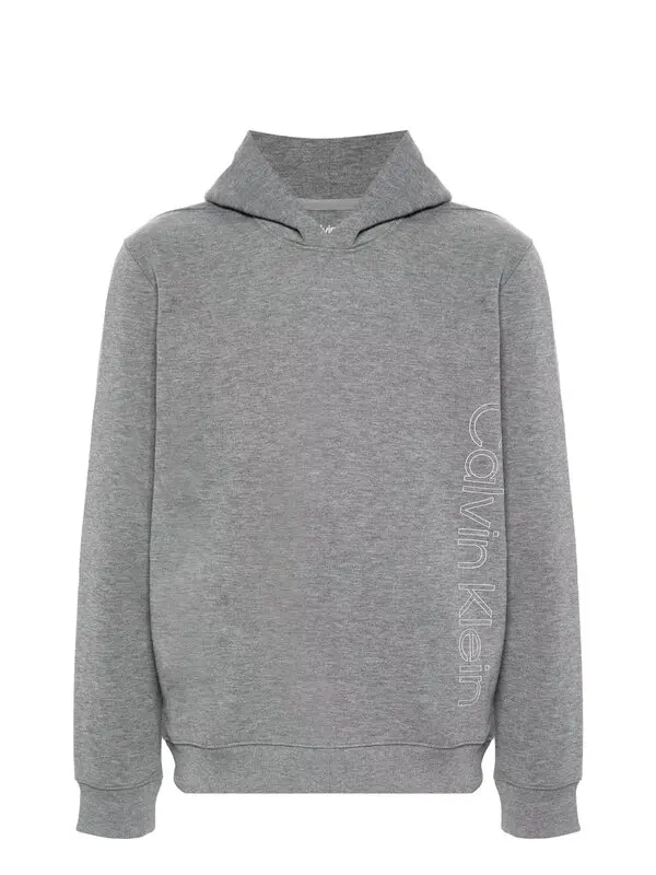 Calvin Klein Print Fleece Hoodie - Grey