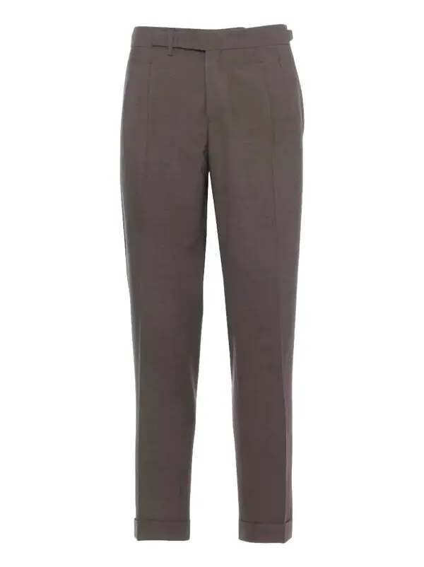 BRIGLIA 1949 Pleated Turn-up Trousers - Brown