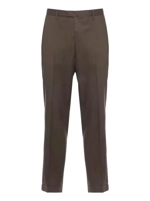 BRIGLIA 1949 Pressed-crease Turn-up Cuffs Trousers - Brown