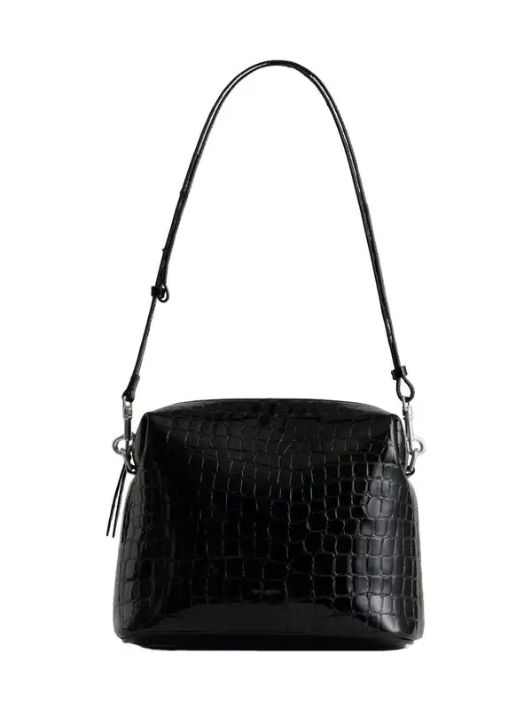 YU MEI Ch'lita Croc-effect Leather Crossbody Bag - Black
