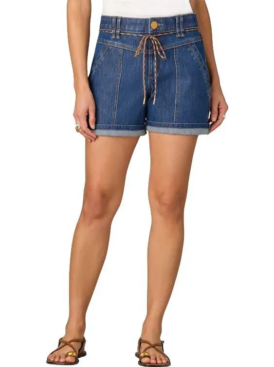 Wit & Wisdom Denim Drawstring Shorts - Mid Blue