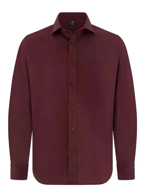 Boggi Milano Garment-washed Linen Shirt - Red