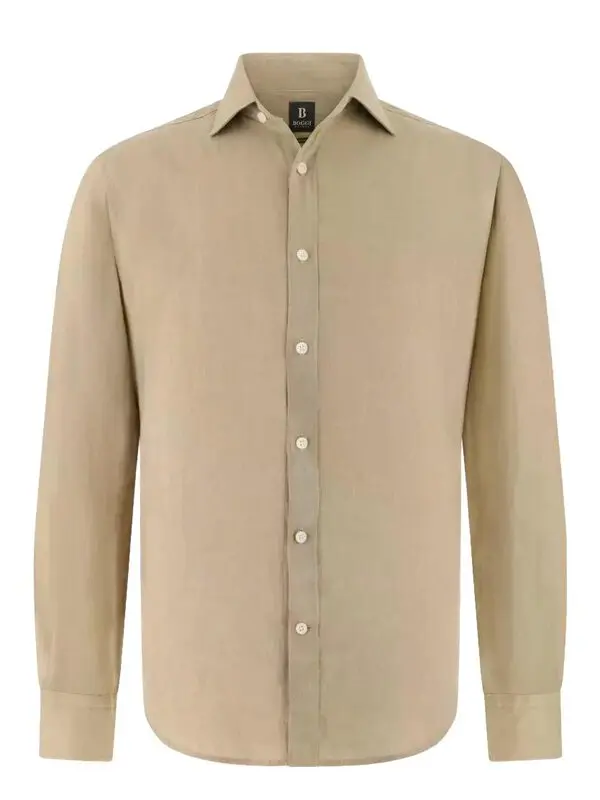 Boggi Milano Garment-washed Linen Shirt - Neutrals