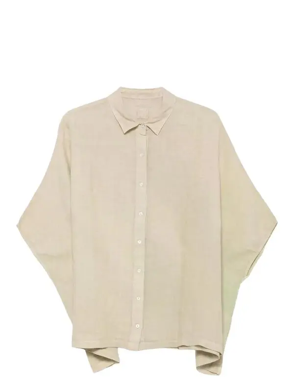120% Lino Batwing-sleeve Linen Shirt - Neutrals