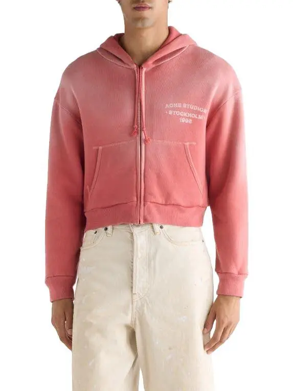 Acne Studios Feida U Sunkissed Crop Zip-up Hoodie - Red