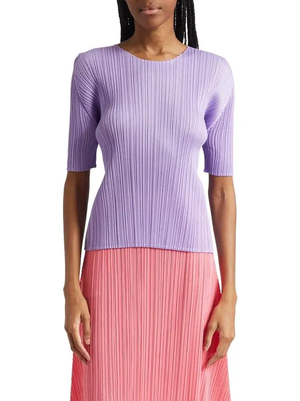 Issey Miyake Monthly Colors April Pleated Top - Light Purple
