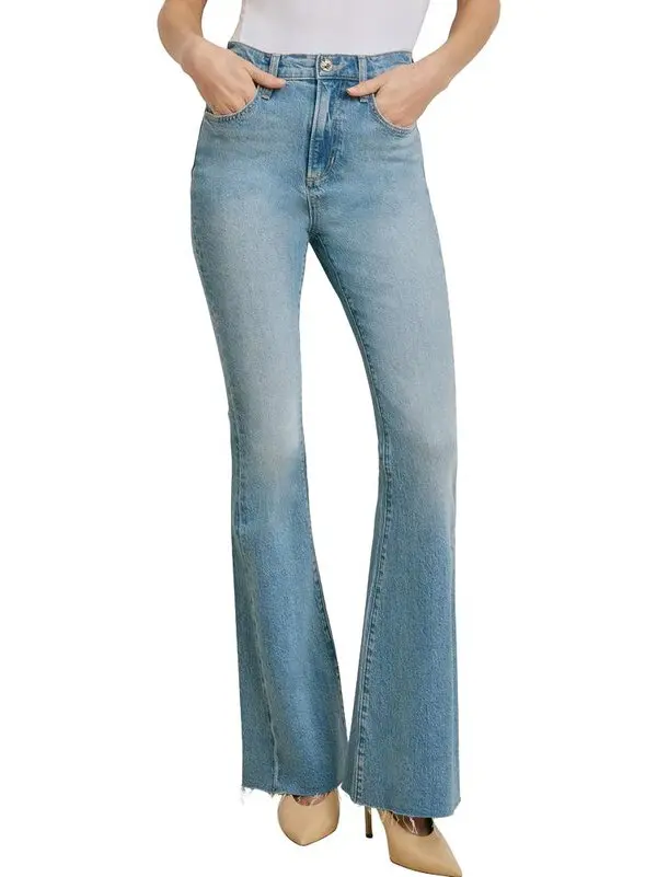 FAVORITE DAUGHTER The Valentina Super High Waist Flare Jeans - Tulum
