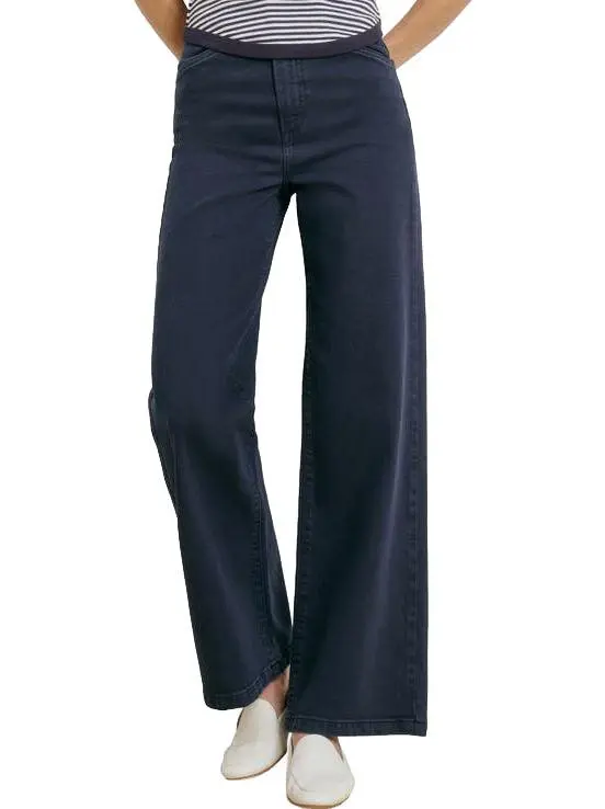FAVORITE DAUGHTER Mischa Super High Waist Wide Leg Jeans - Navy