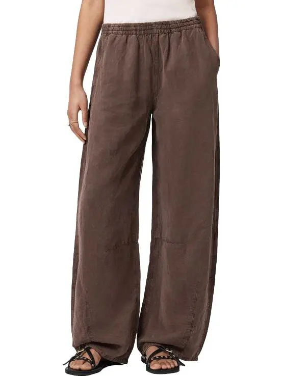 ALLSAINTS Jett Wide Leg Pull-on Pants - Plum Brown
