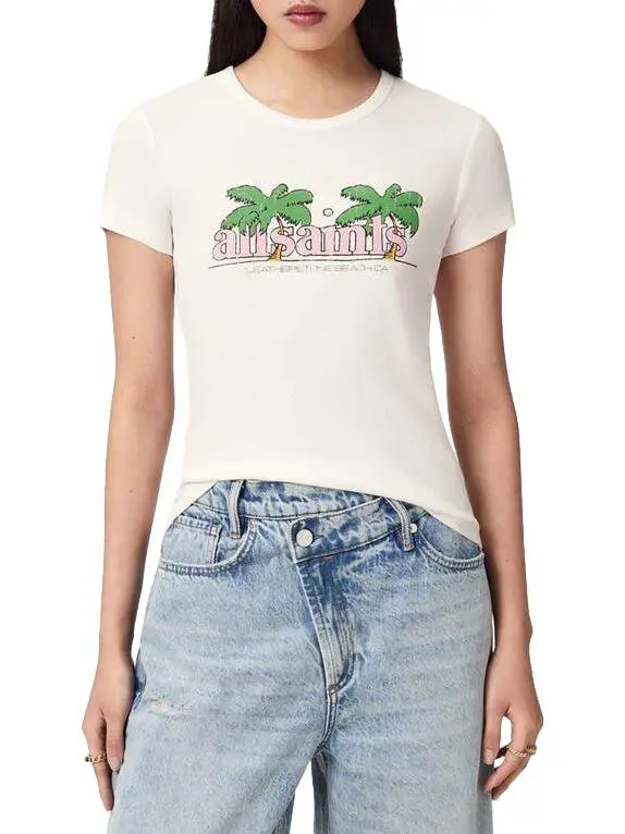 ALLSAINTS Troppo Stevie Graphic Cotton T-shirt - Chalk White