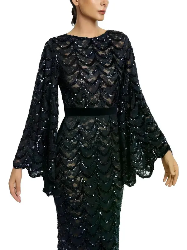 MIAU BY CLARA ROTESCU Afraf Gown Dress - Blue