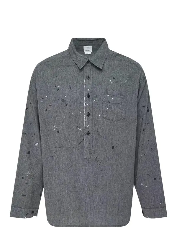 Visvim Paint-splatter Chambray Shirt - Grey