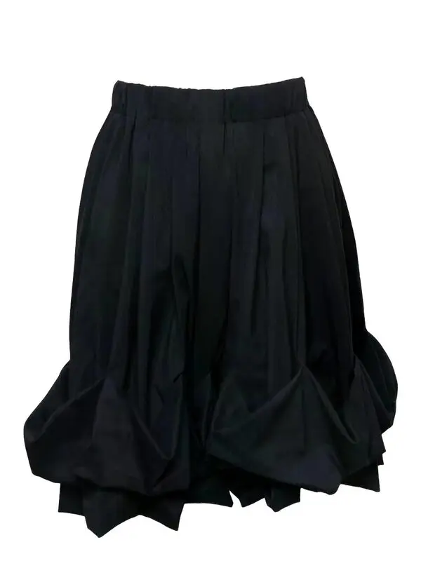 ENFOLD Roll-up Draped Shorts - Black