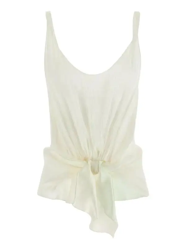 JW Anderson Crinkled Knot-detail Blouse - Neutrals