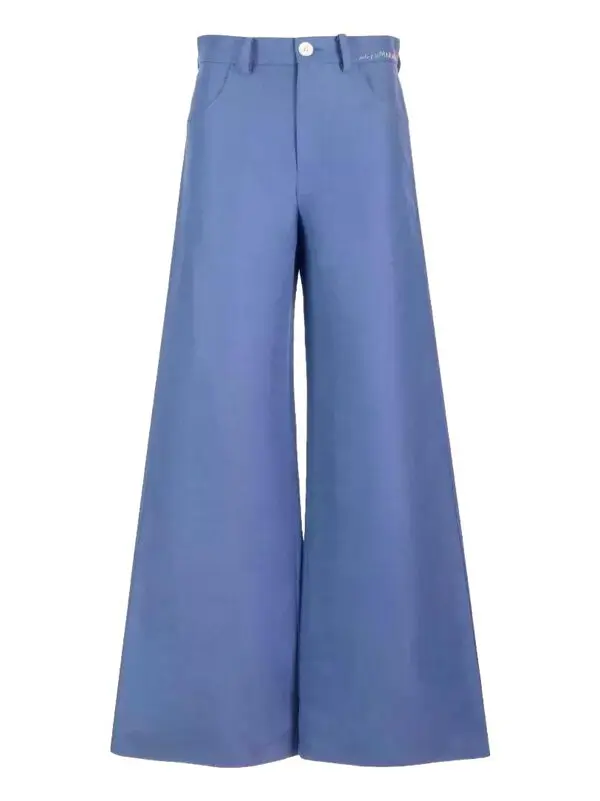Marni Logo-embroidered Trousers - Blue